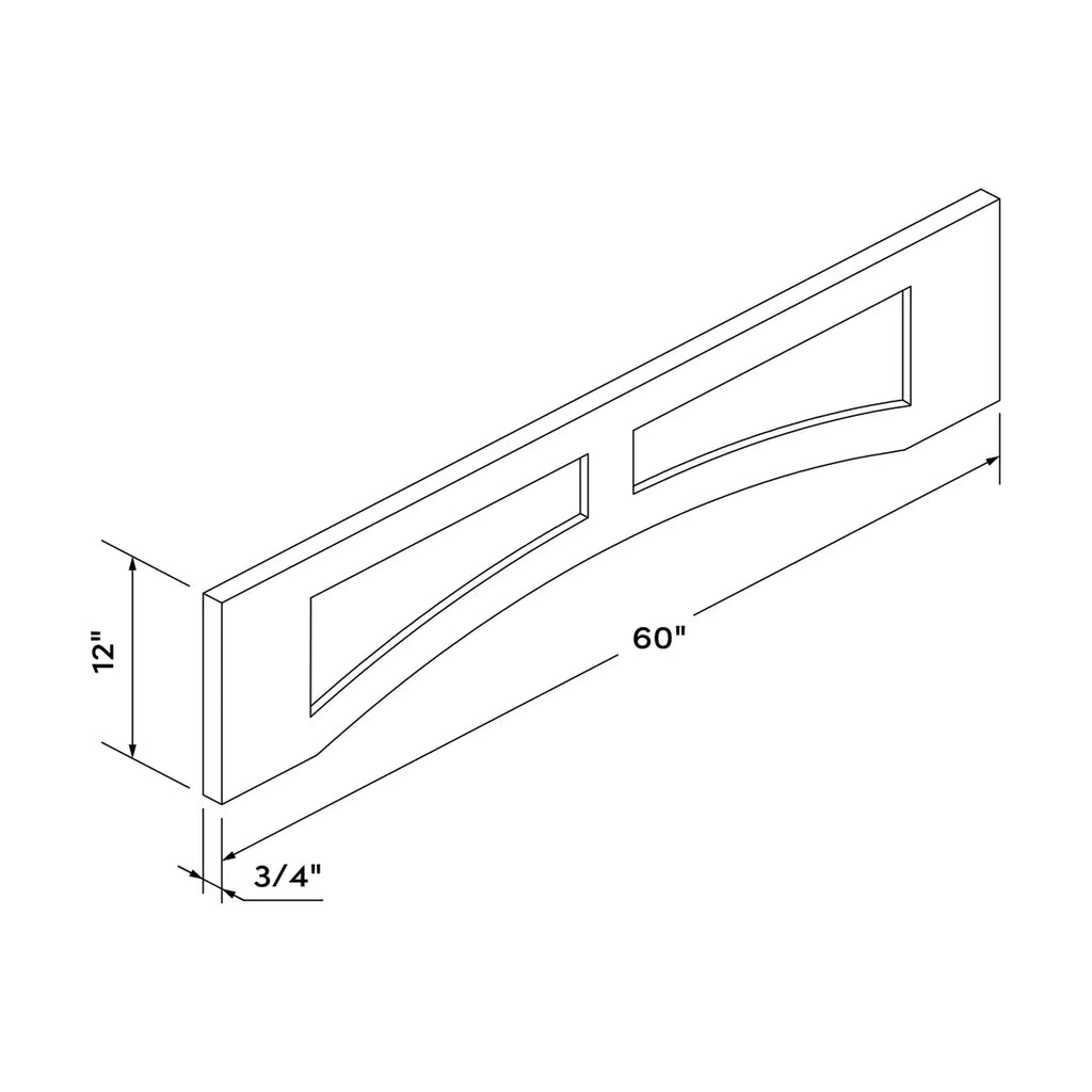 Craft Cabinetry Pure White 60" Arched Valance | AV6012
